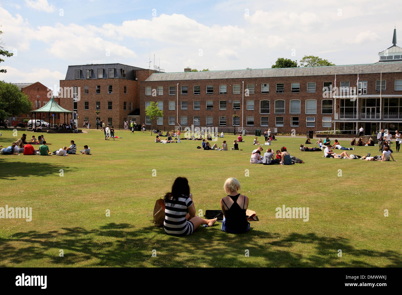 Llwyn Isaf, a green in the centre of Wrexham, overlooked by the ...