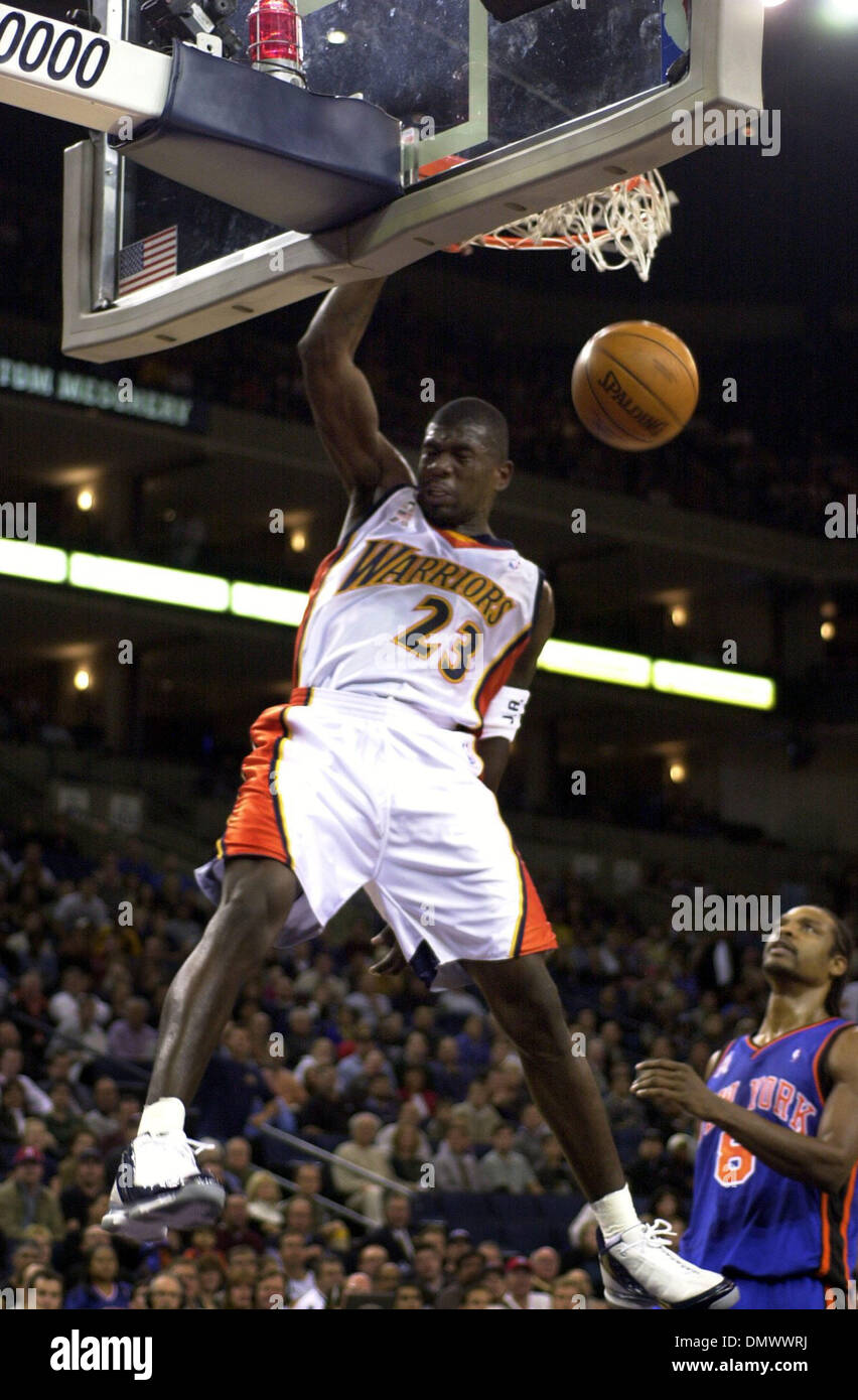Nov 20, 2001; Oakland, CA, USA; Jason Richardson dunks in Nov. 20, 2001 ...