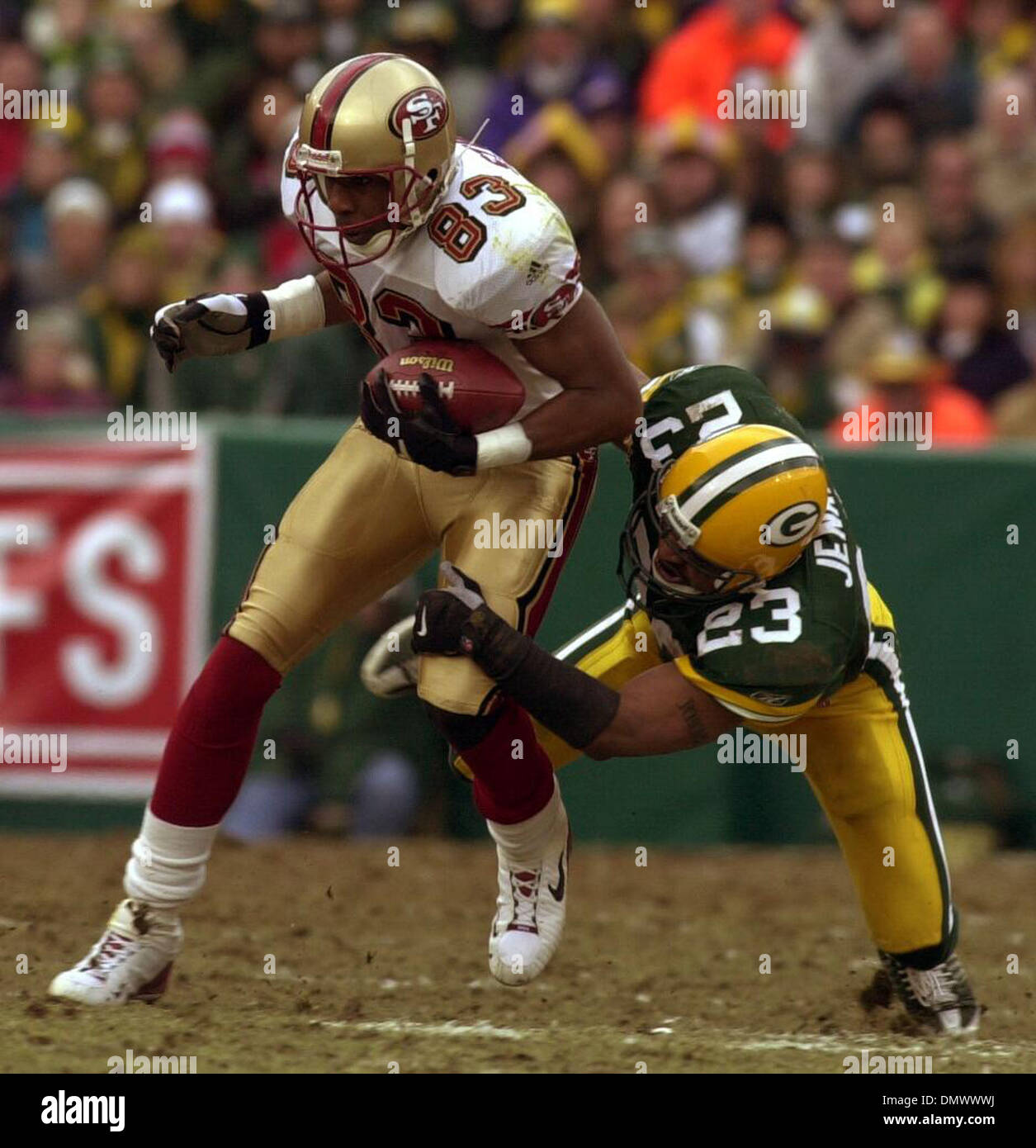 Jan 13, 2002; Green Bay, WI, USA; 49ers JJ Stokes had 4 receptions for ...