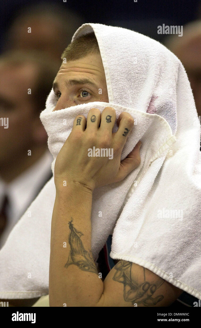 Jan 22, 2002; Oakland, CA, USA; Jason Williams watches from the bench ...