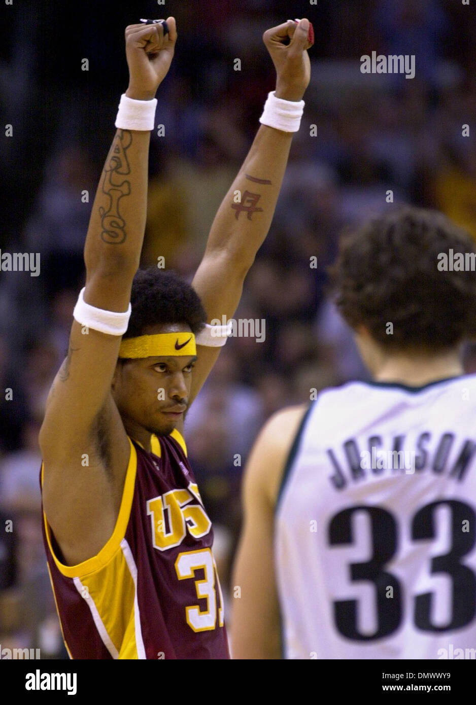 Mar 08, 2002; Los Angeles, PA, USA; USC Trojans' Jerry Dupree, #31 ...