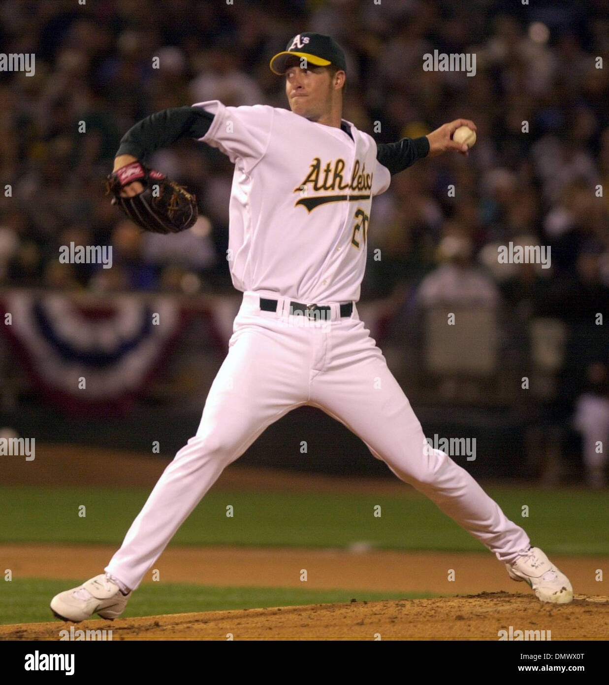 Apr 01, 2002; Oakland, CA, USA; Oakland A's pitcher Mark Mulder, #20 ...