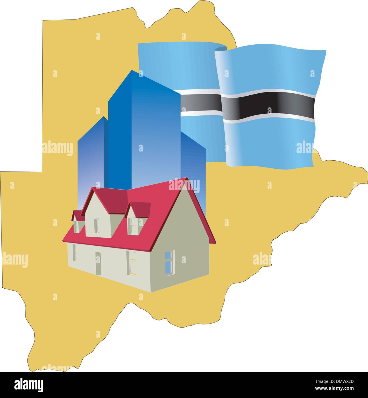 Botswana flag icon in Stock Vector Images - Alamy