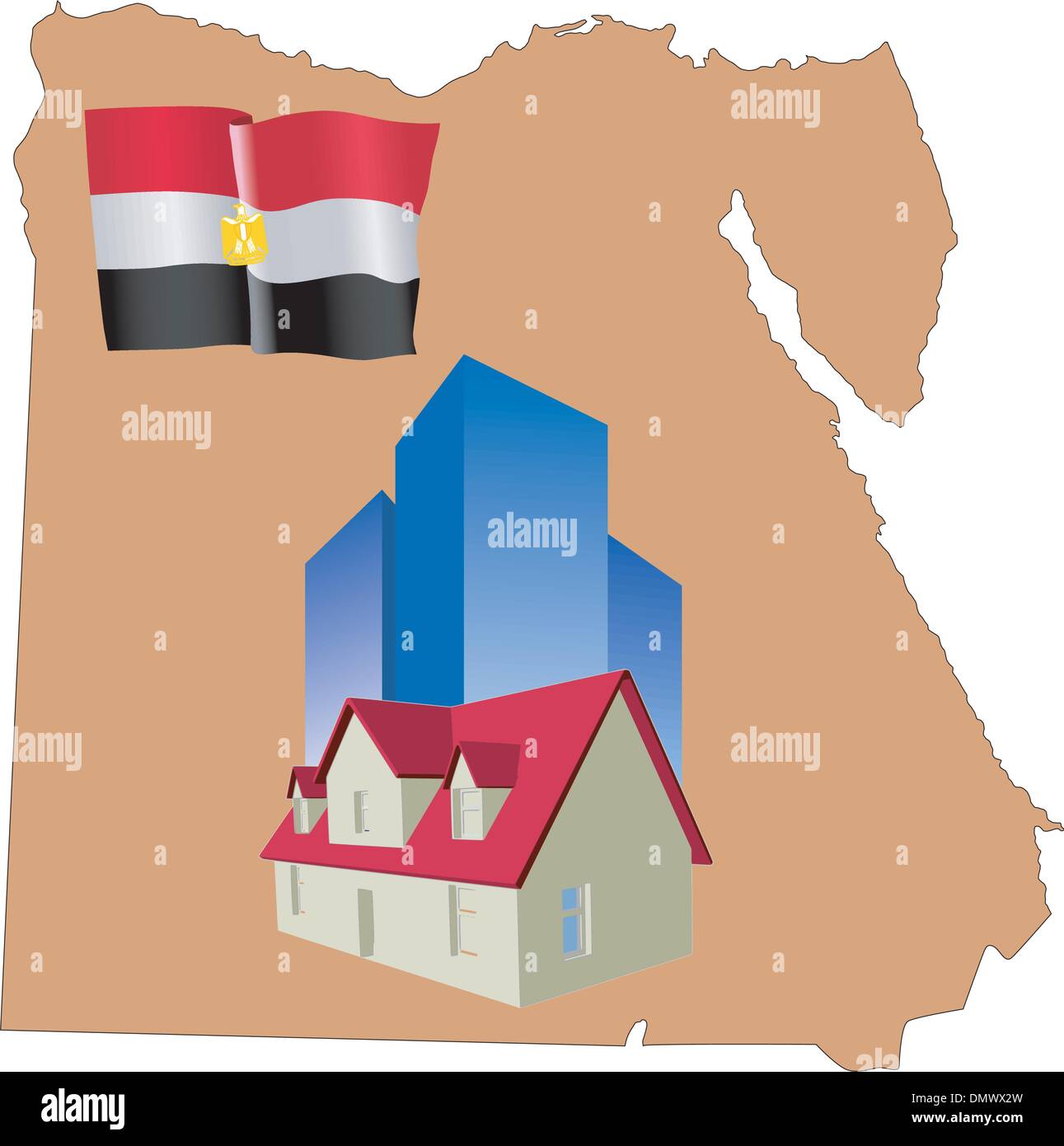 Egypt flag in abstract Stock Vector Images - Alamy