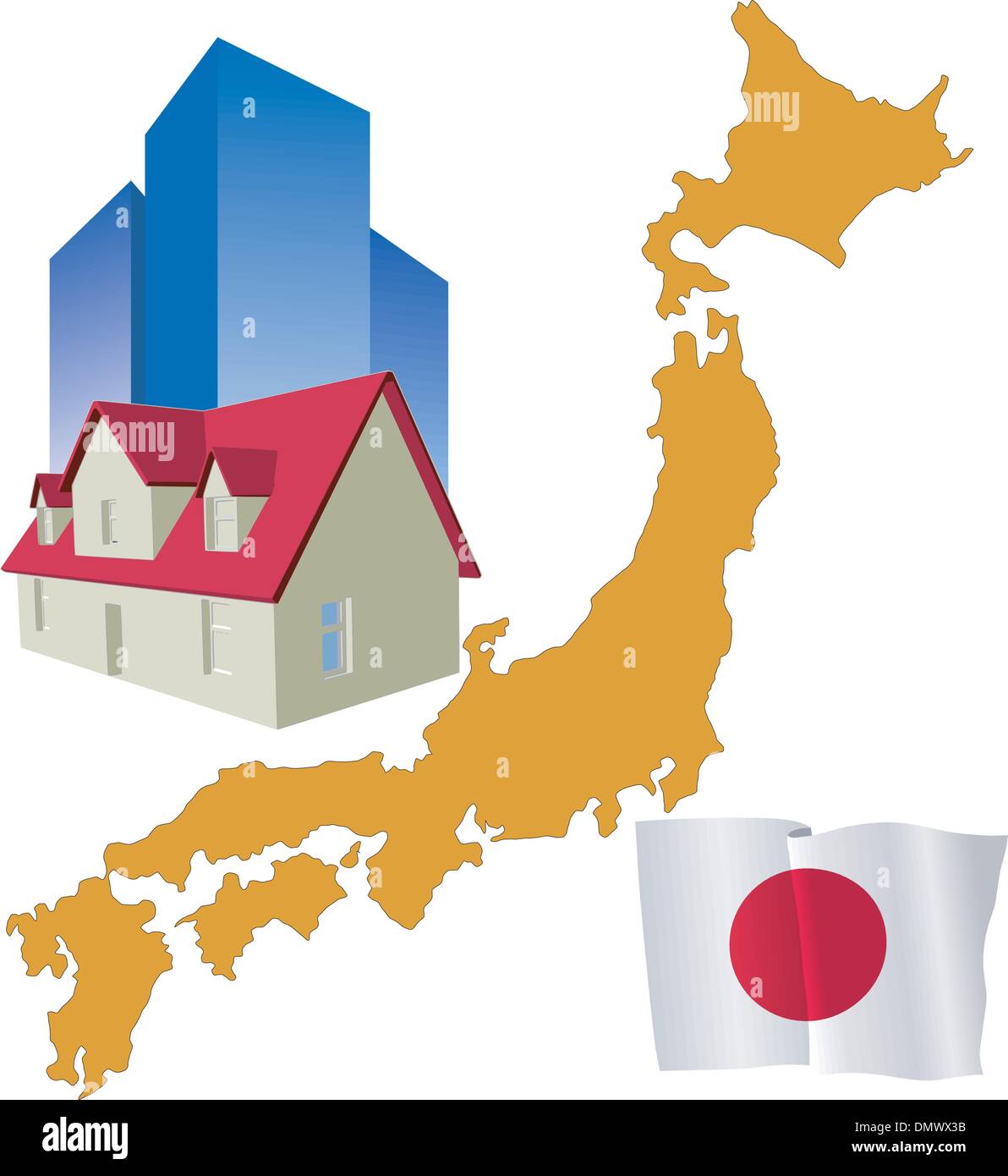 Hotel city japan Stock Vector Images - Alamy