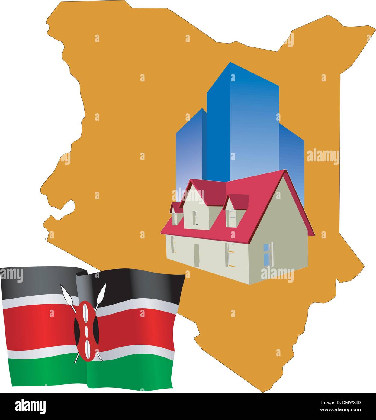 Kenya flag city Stock Vector Images - Alamy