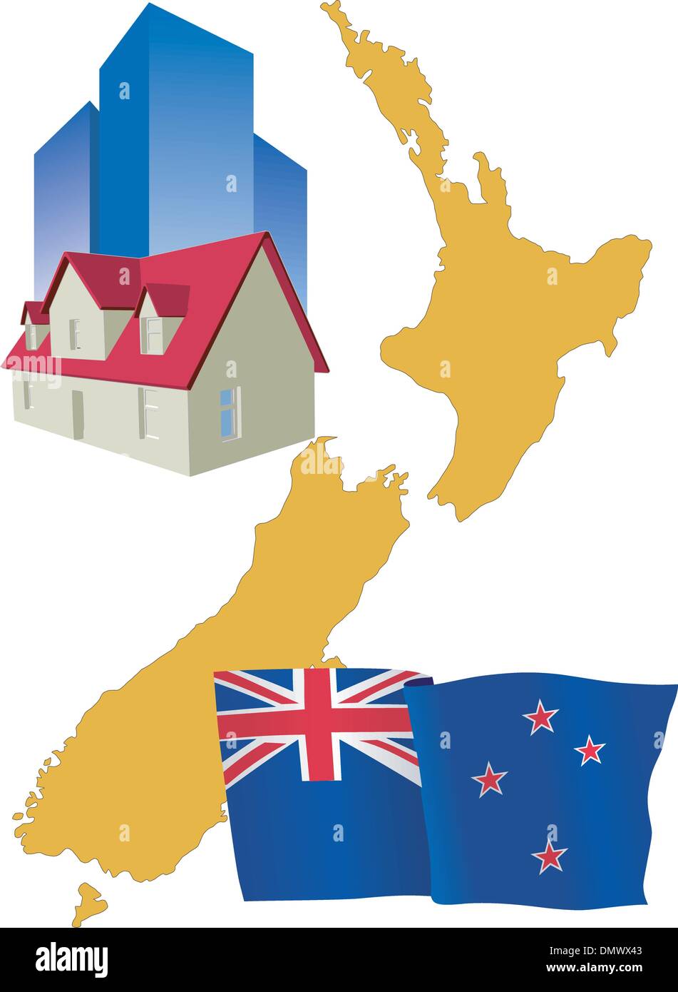 Real estate new zealand Stock Vector Images - Alamy