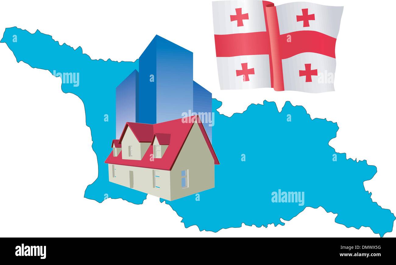 Vector flag georgia in Stock Vector Images - Alamy
