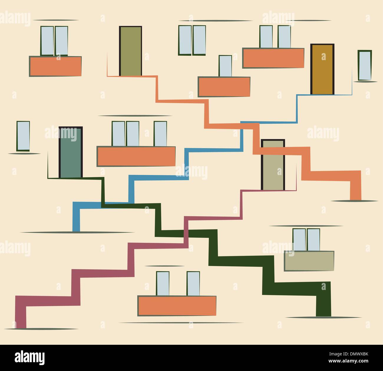 Abstract modern multi storey building Stock Vector Image & Art - Alamy