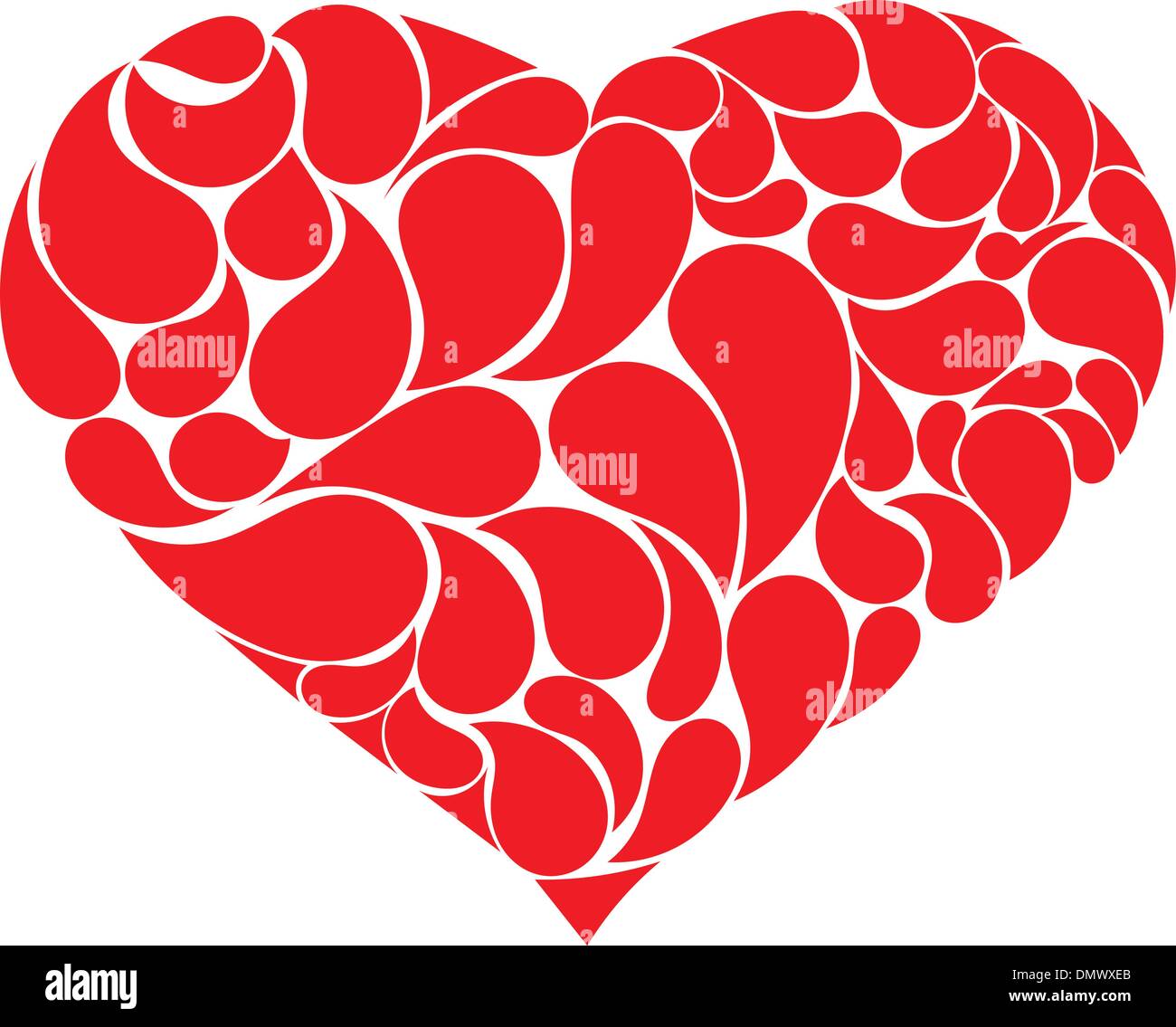Red heart with drops Stock Vector Image & Art - Alamy