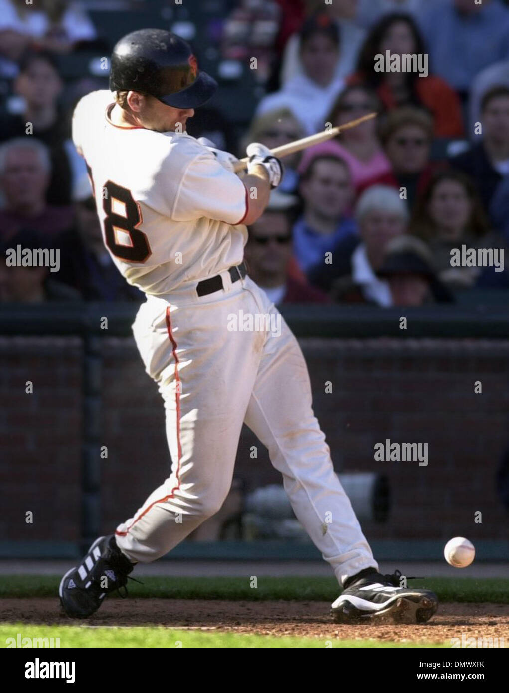 Apr 10, 2002; San Francisco, CA, USA; It took two bats but Giants David ...