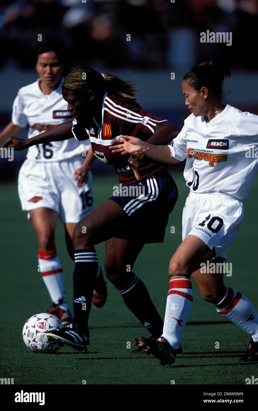 Aug 01, 2002; Los Angeles, CA, USA; MERCY AKIDE plays soccer San Diego ...