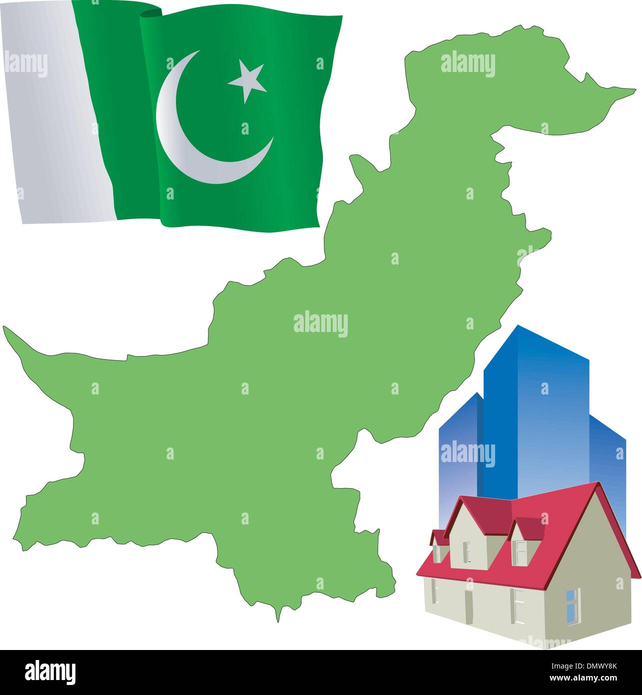 Pakistan flag 3d Stock Vector Images - Alamy