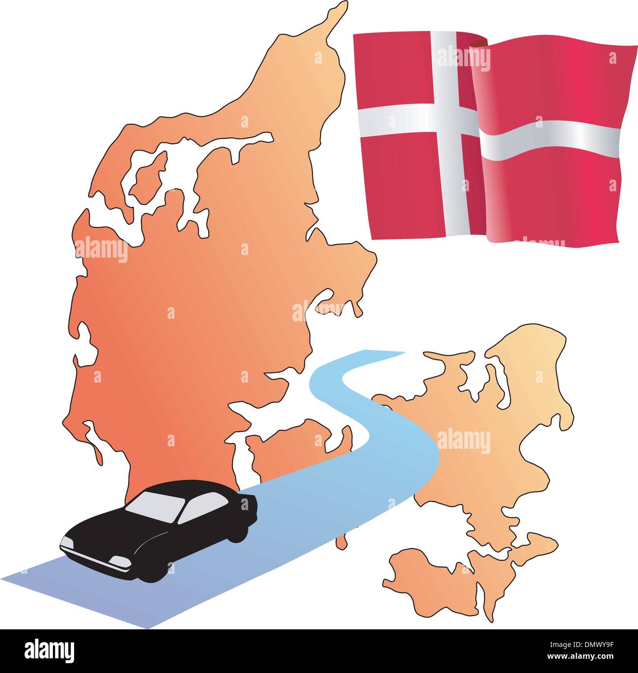 roads of Denmark Stock Vector Image & Art - Alamy