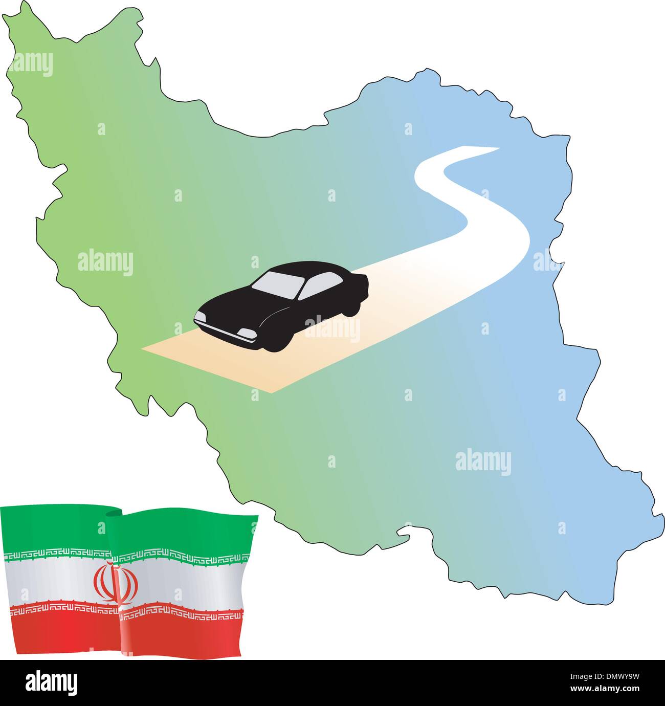 Road map of iran hi-res stock photography and images - Alamy