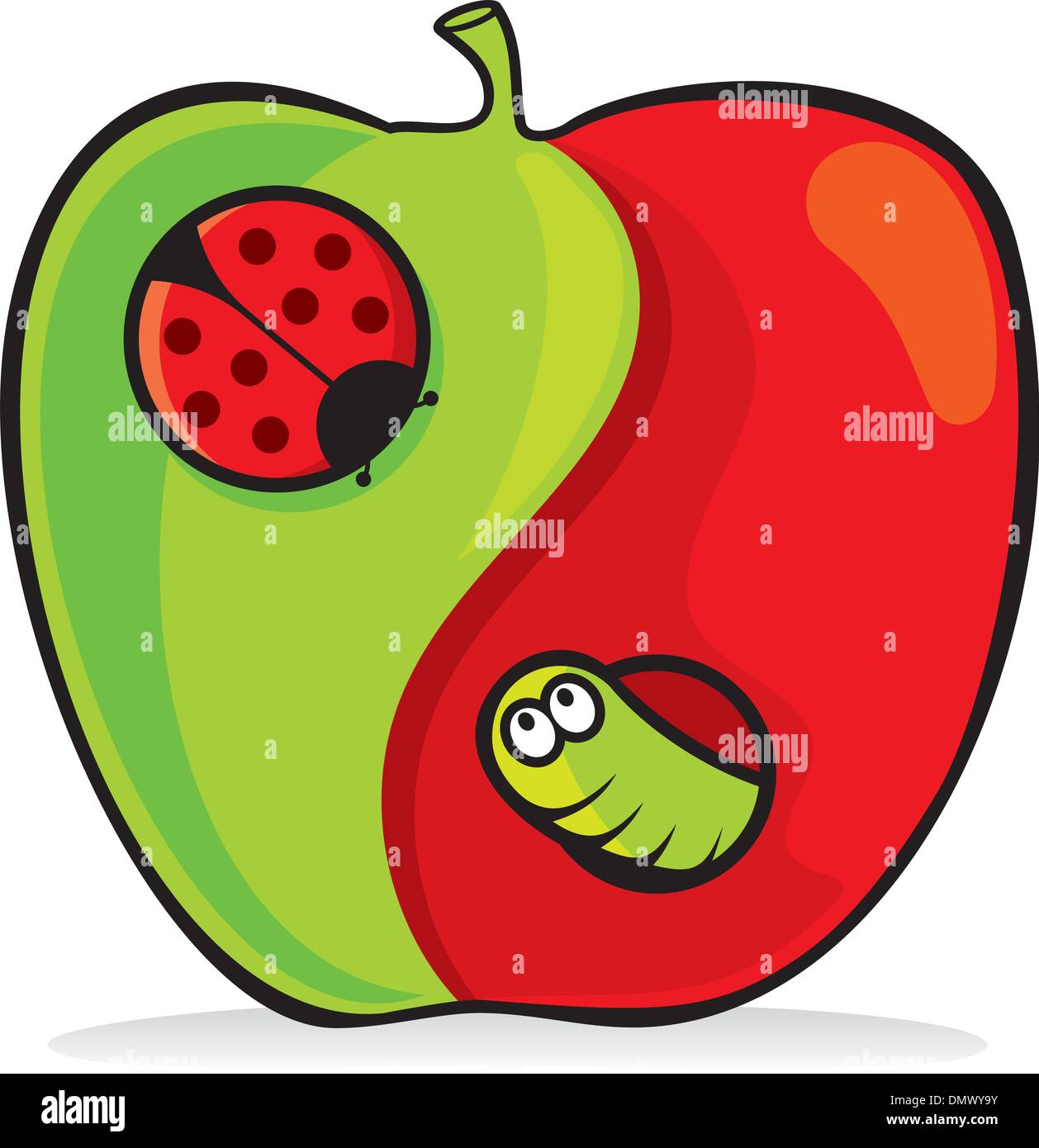 Yin yang apple Stock Vector Image & Art - Alamy