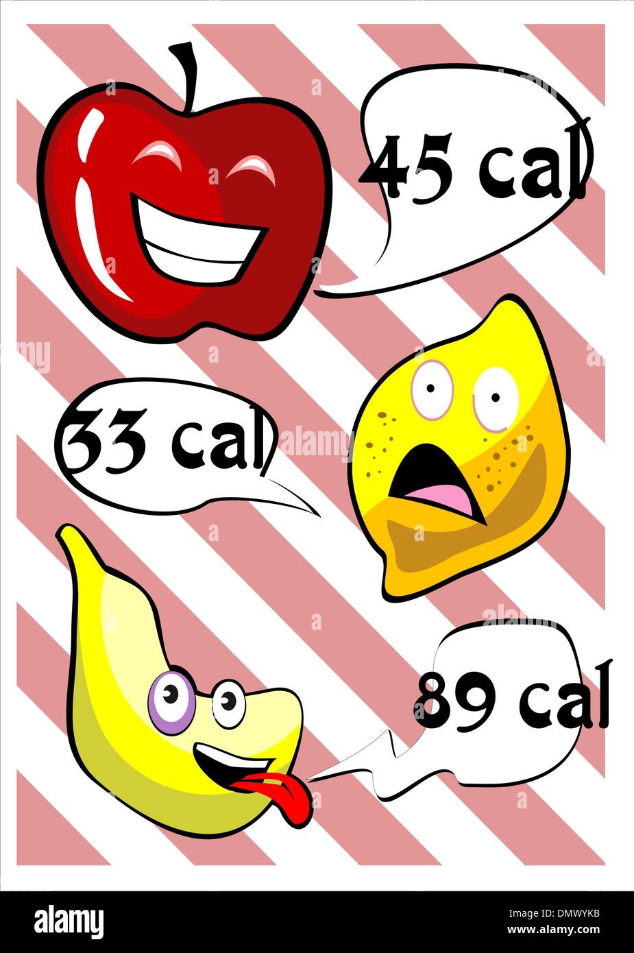 Talking fruits with calories Stock Vector Image & Art - Alamy