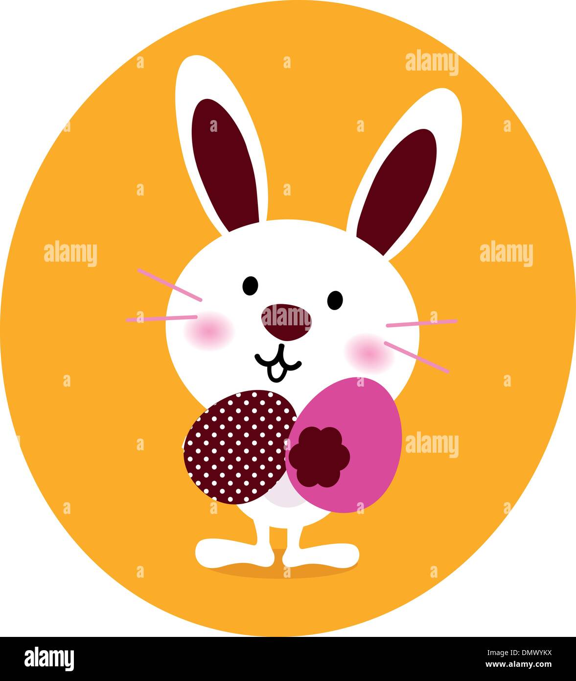 Cute Bunny holding easter eggs Stock Vector Image & Art - Alamy