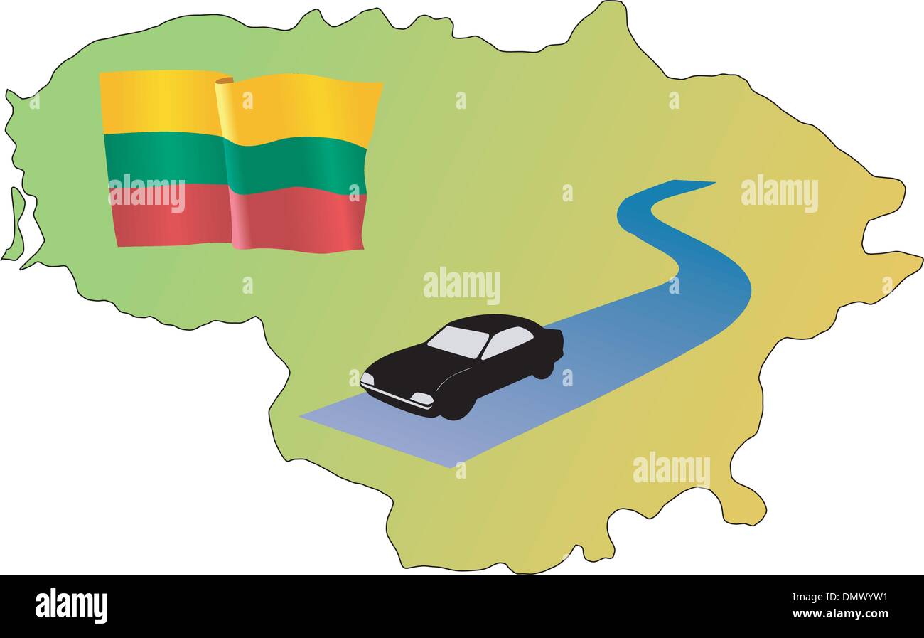 Lithuania road map hi-res stock photography and images - Alamy