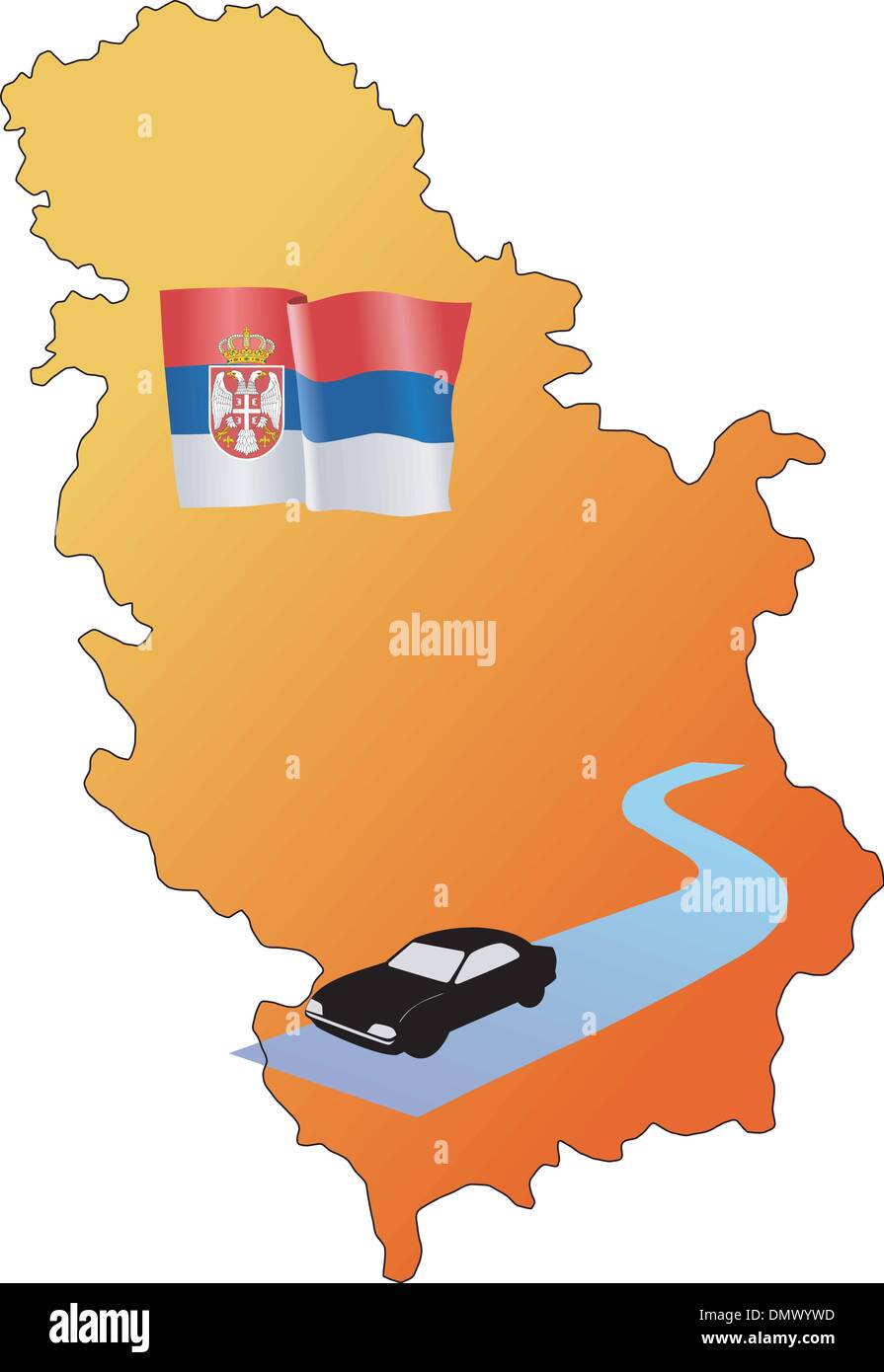 Transport system map of serbia Stock Vector Images - Alamy