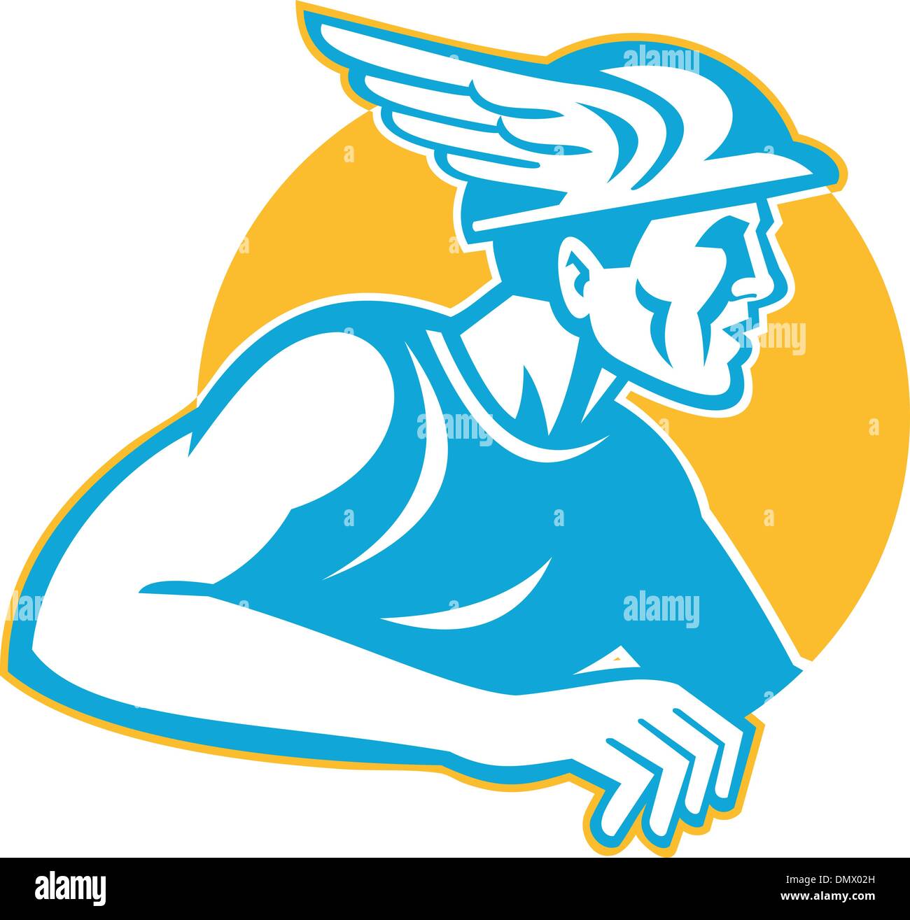 Roman God Logo Metallic Styled Illustration Of Roman God Mercury