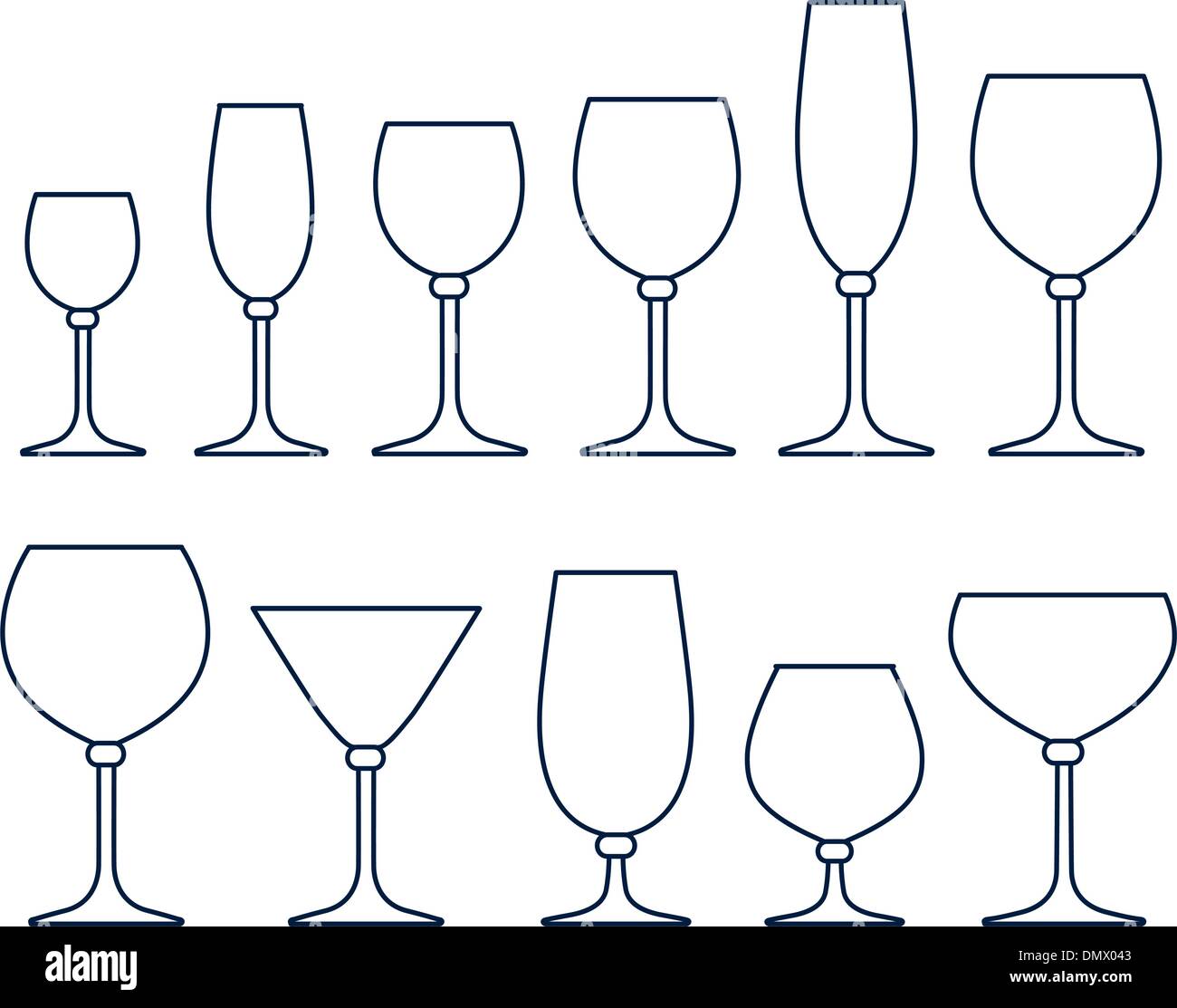 Cocktails glasses set Stock Vector Images - Alamy
