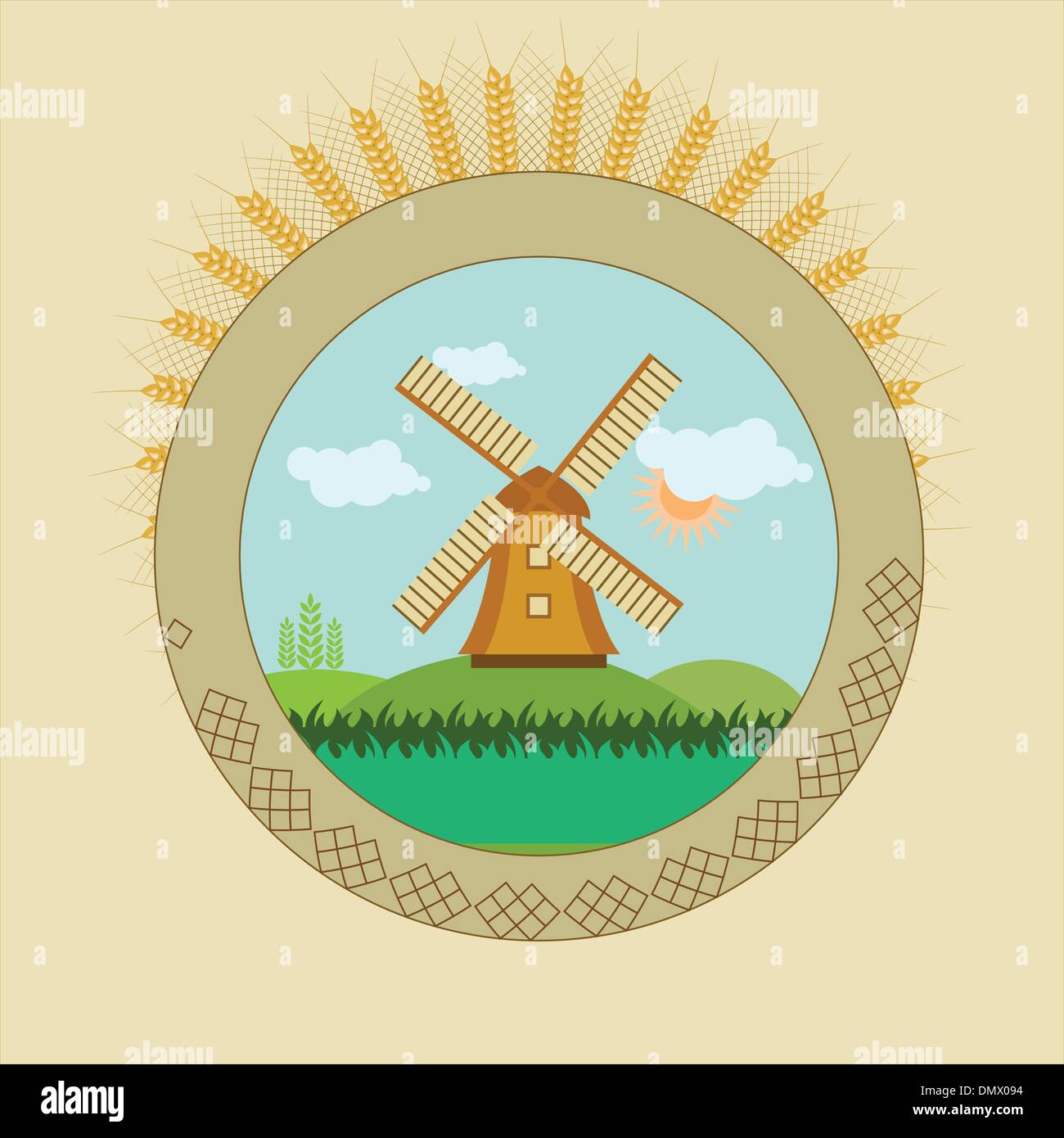 label windmill and grain Stock Vector Image & Art - Alamy