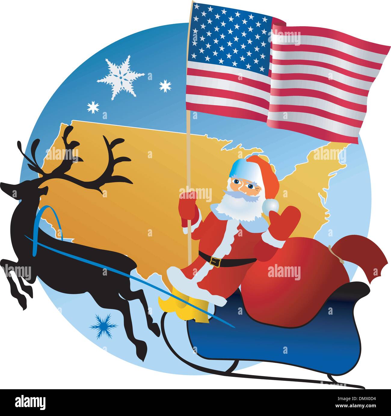 Merry christmas map united Stock Vector Images - Alamy