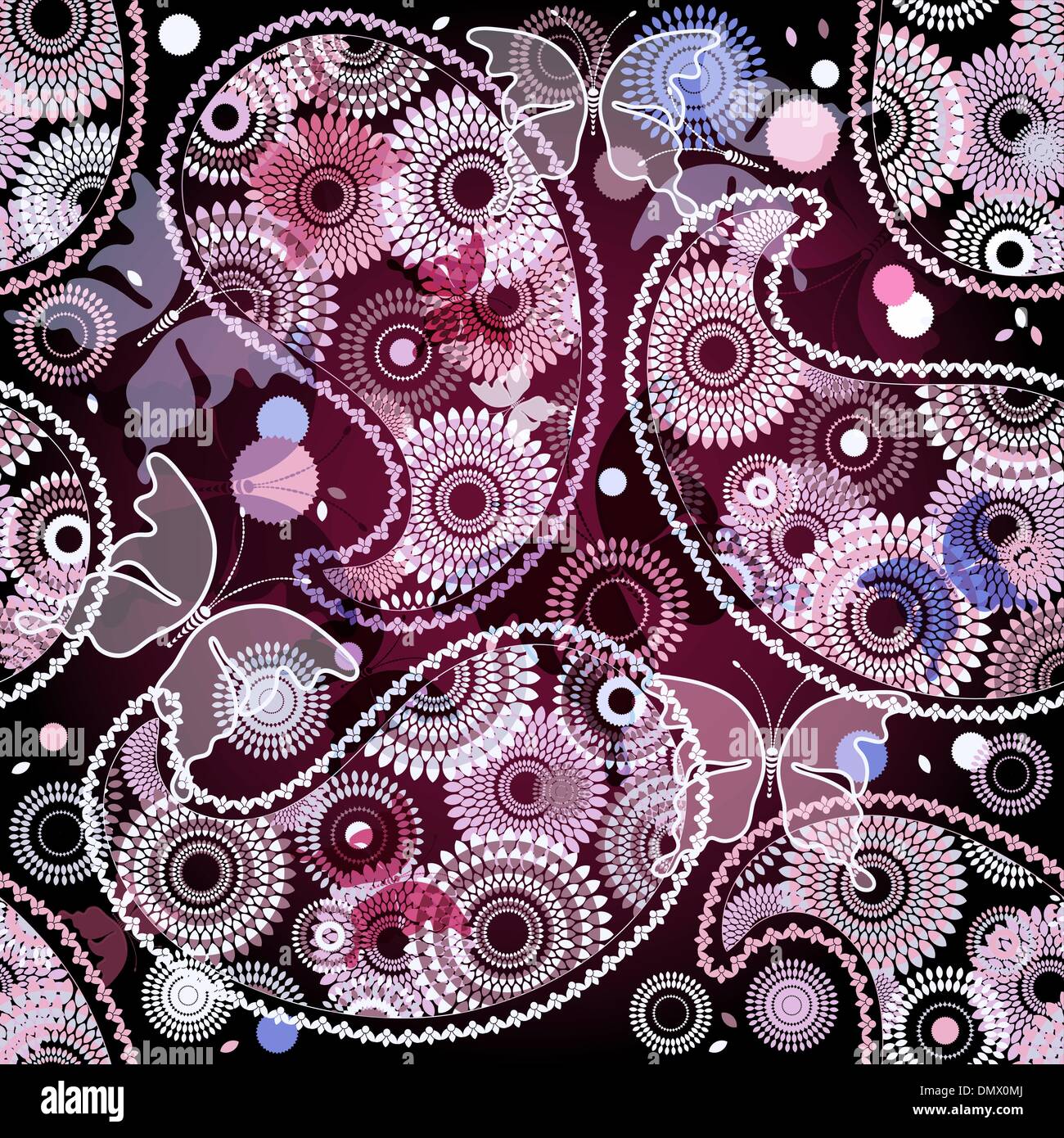 Paisley pattern black and white hi-res stock photography and images - Alamy