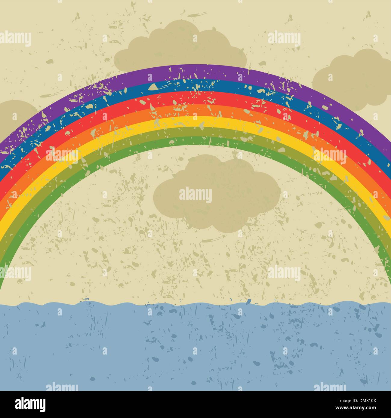 Flying bird under rainbow Stock Vector Images - Alamy