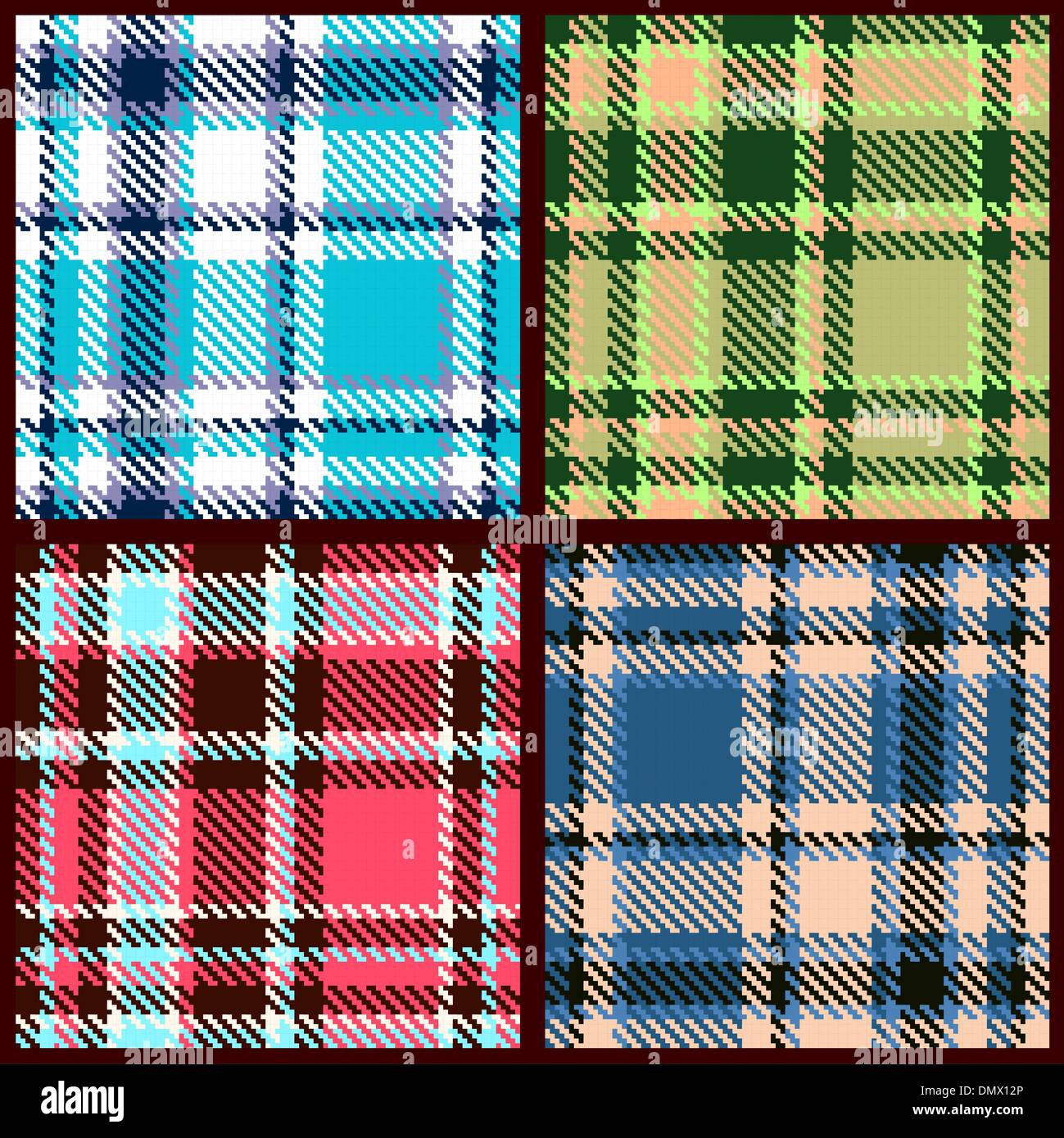 set of seamless checkered vector pattern Stock Vector Image & Art - Alamy