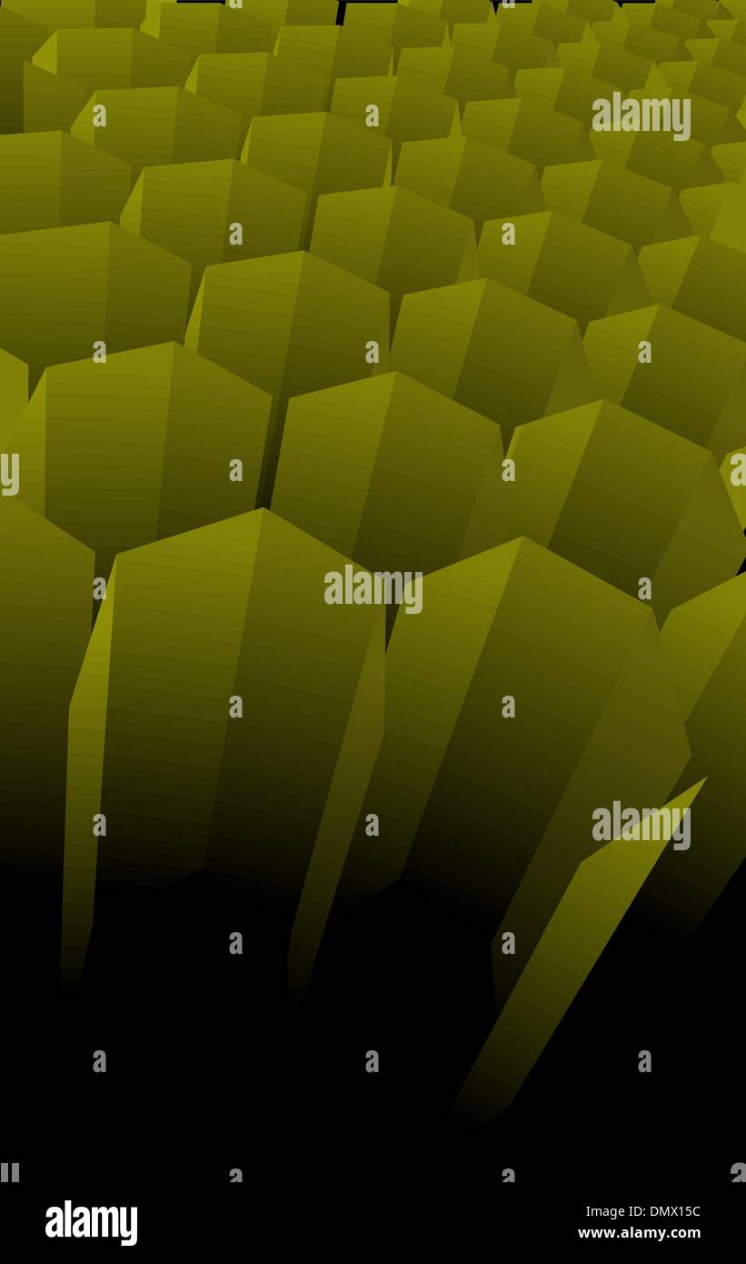 Vector illustration of yellow 3d abstract cells Stock Vector Image ...