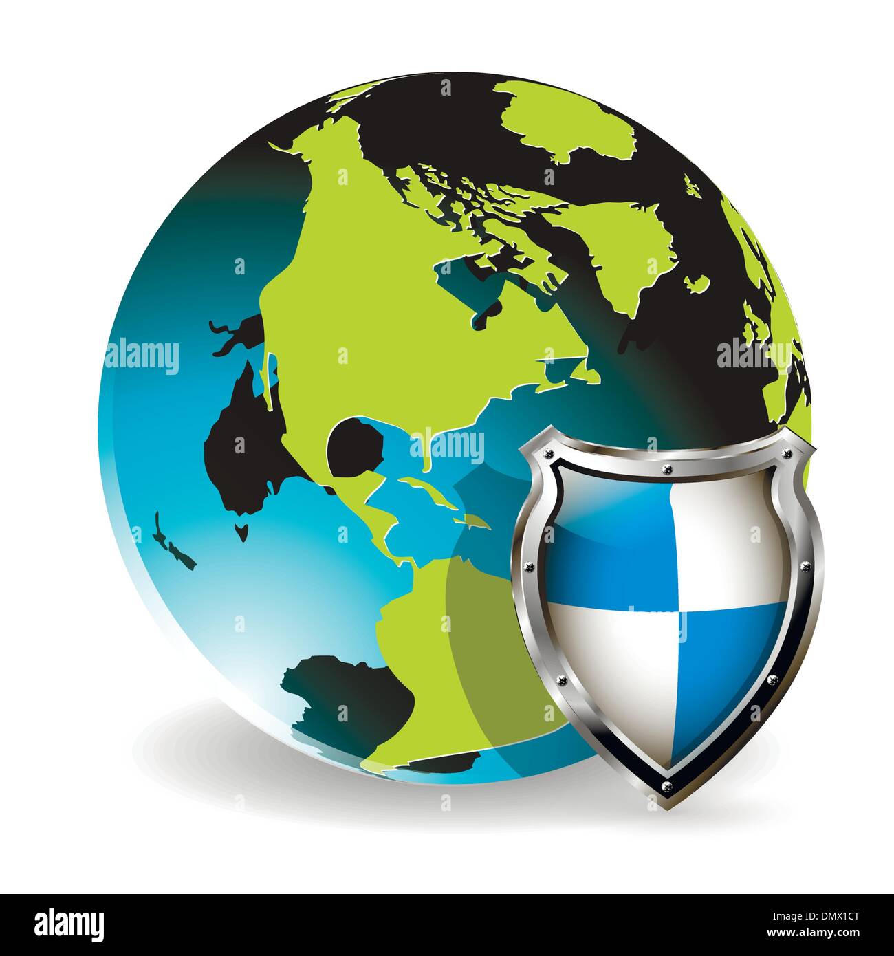 Globe and shield Stock Vector Image & Art - Alamy