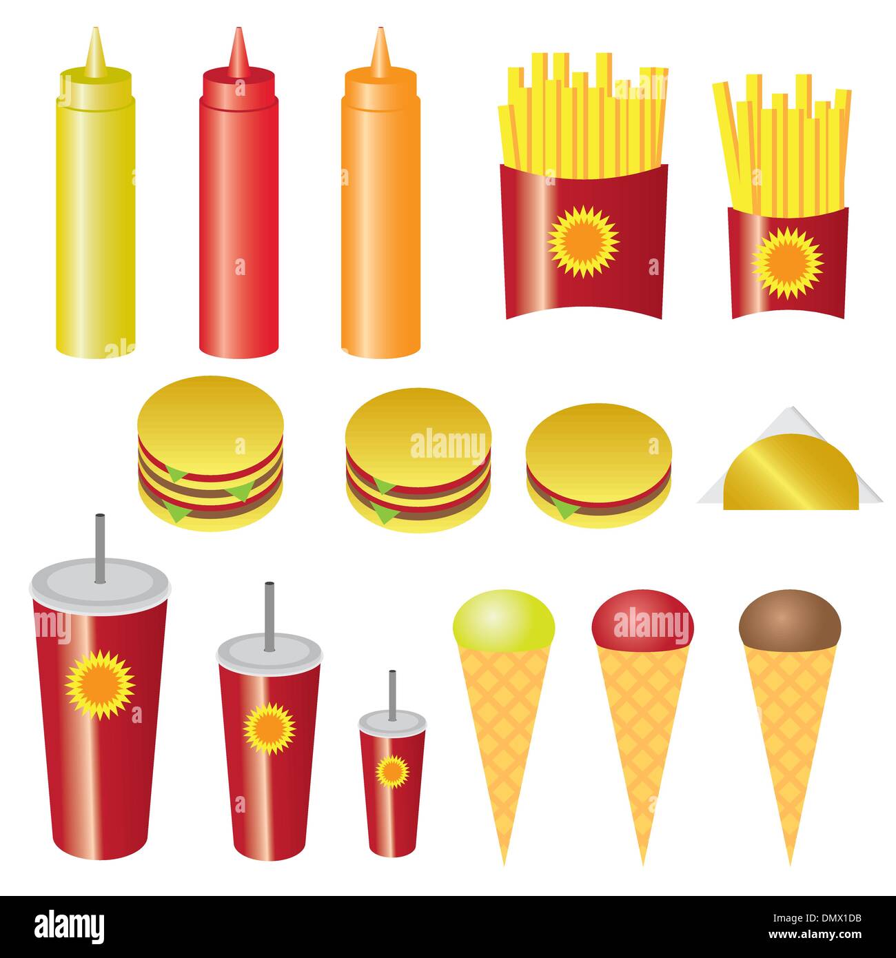 Set of fast food Stock Vector Image & Art - Alamy