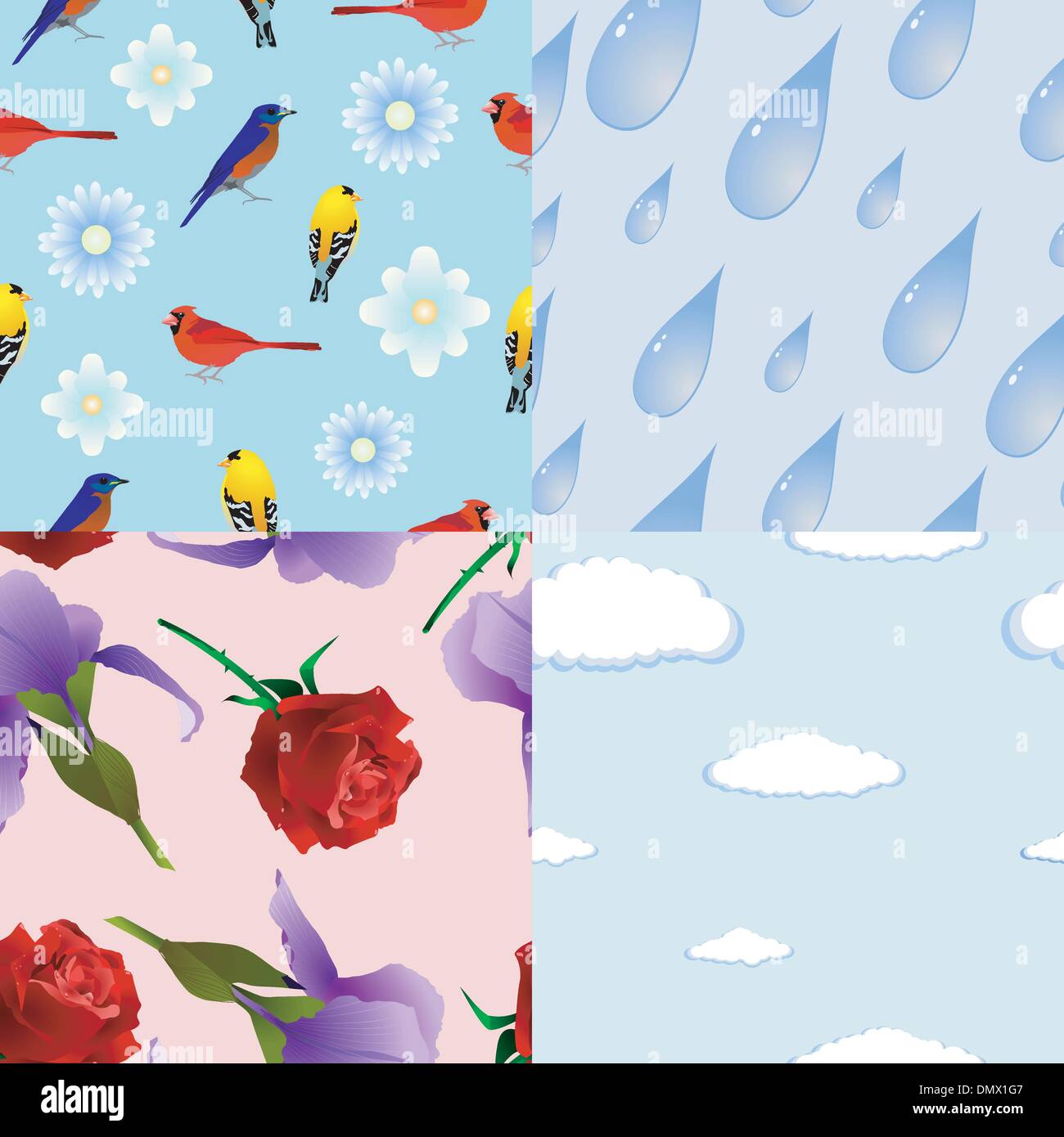 Collection of seamless textures with elements of Stock Vector Image ...