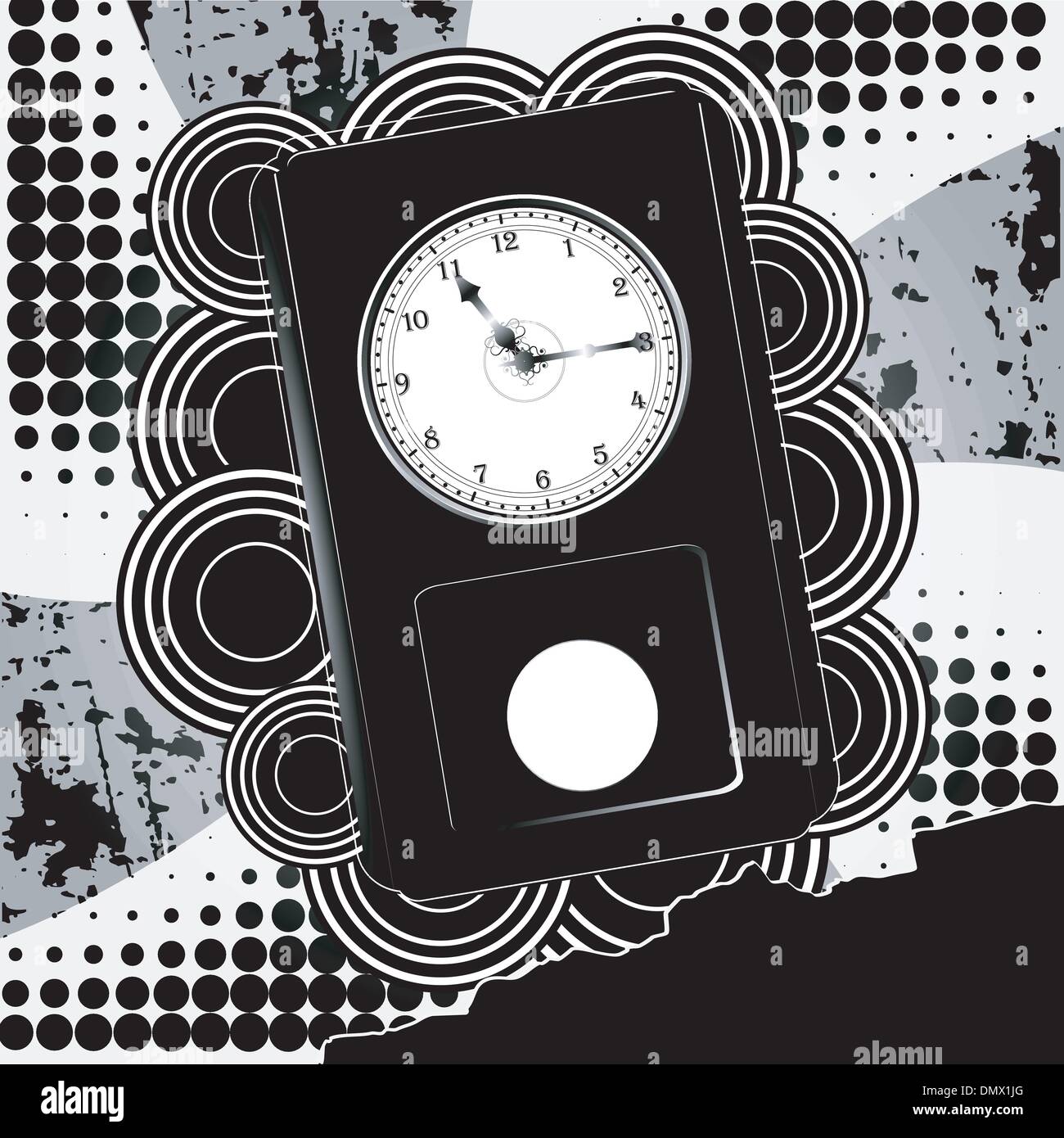 Vector illustration of abstract background with clock Stock Vector ...