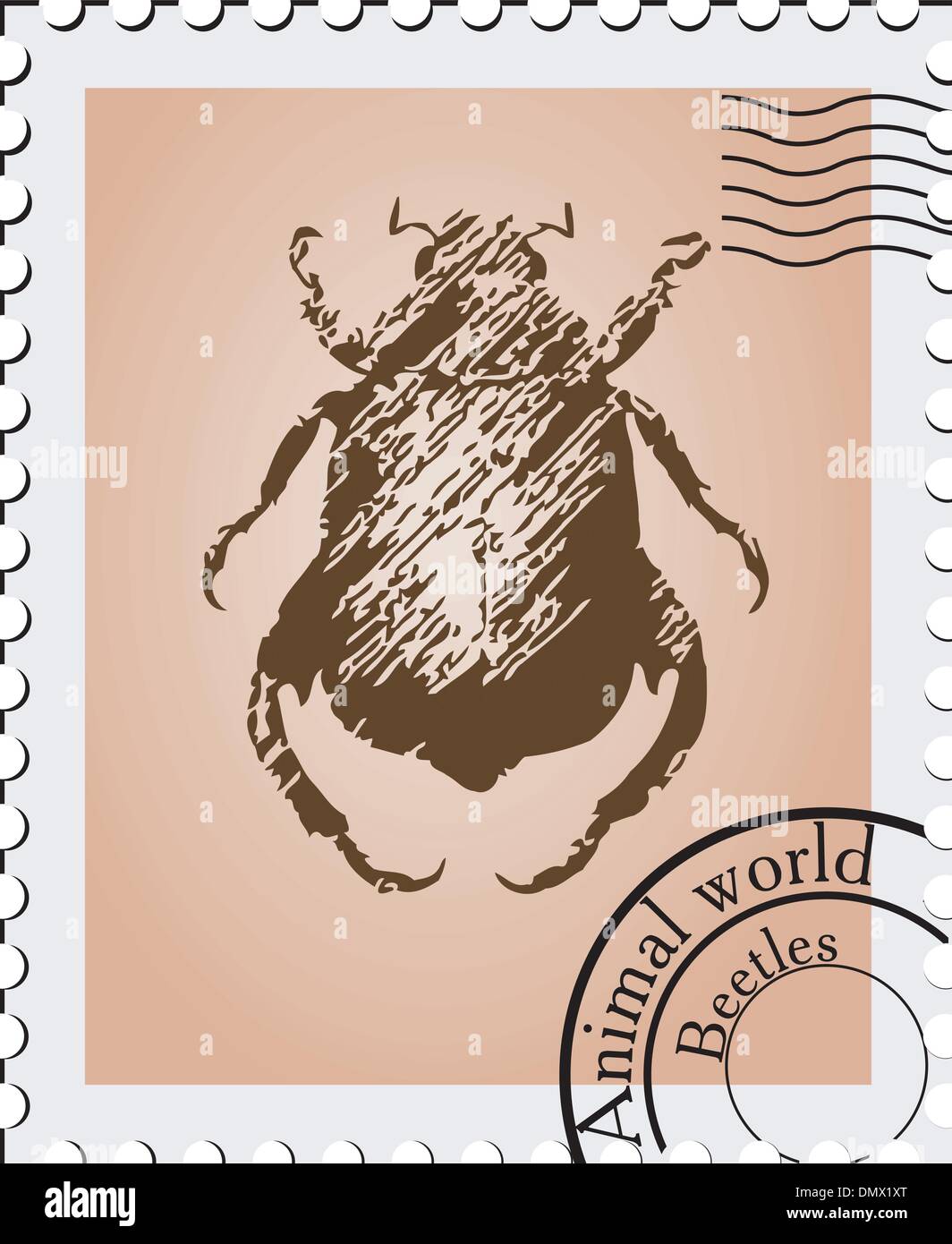 Vector stamp with a picture of a beetle Stock Vector Image & Art - Alamy