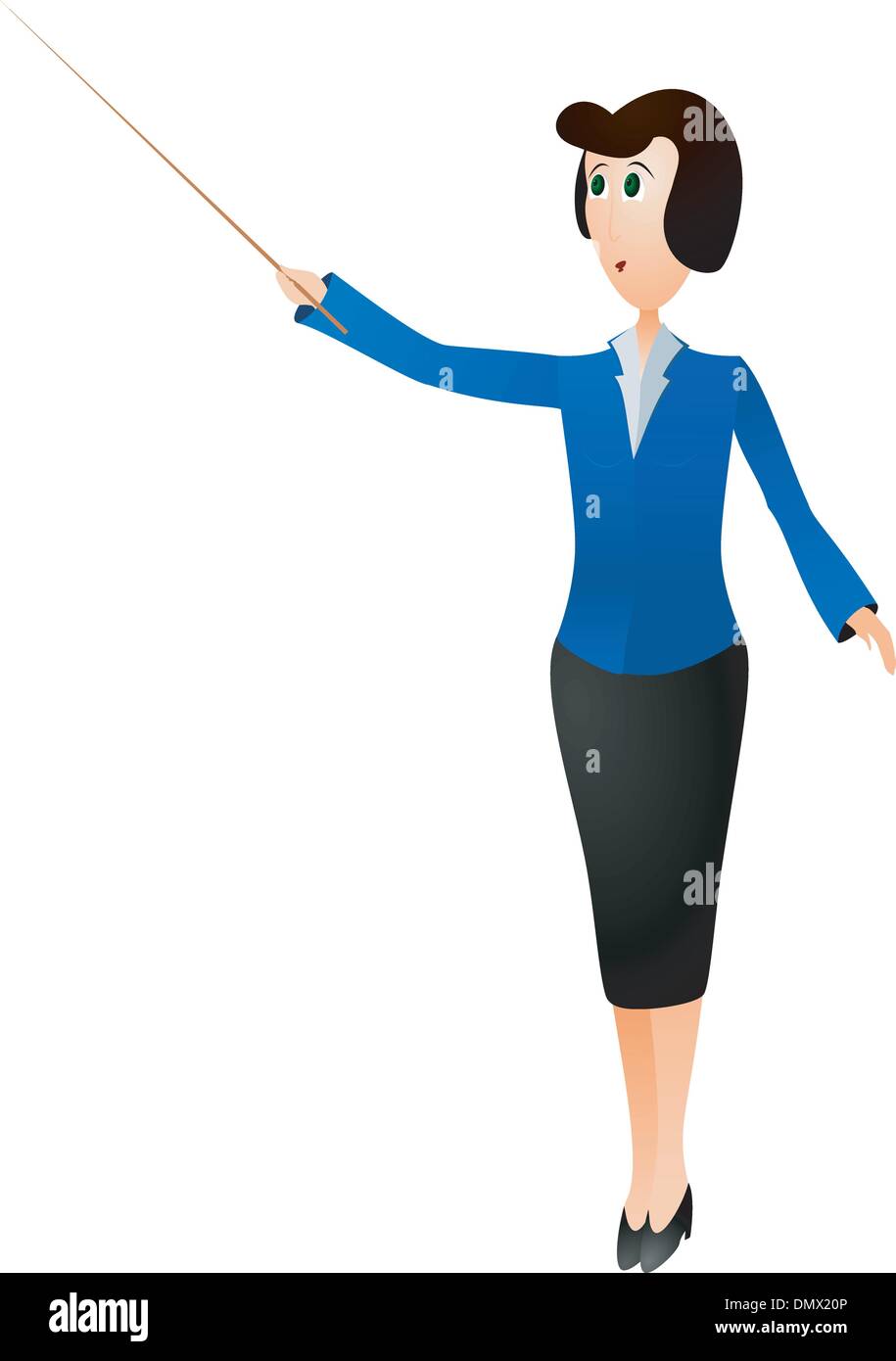 Vector illustration of a teacher with a pointer Stock Vector Image ...