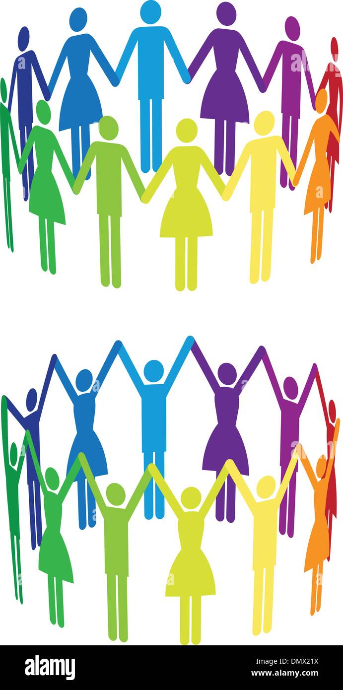 colorful people in circle, vector Stock Vector Image & Art - Alamy