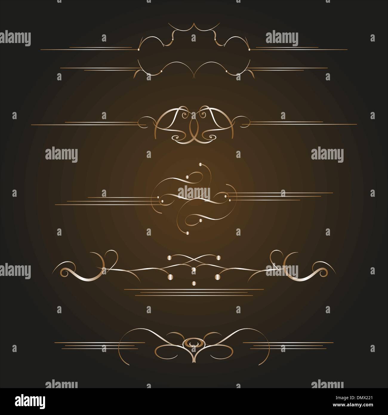 Calligraphic old elements vintage decor Stock Vector Image & Art - Alamy