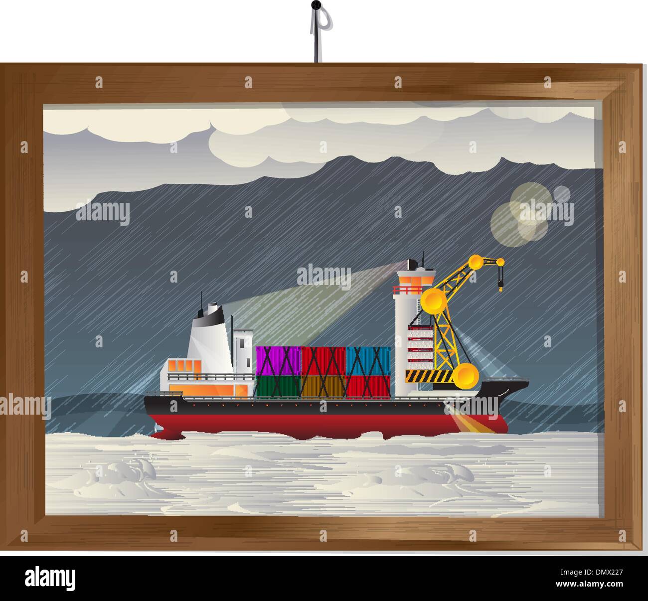 Storm in sea ocean Stock Vector Images - Alamy