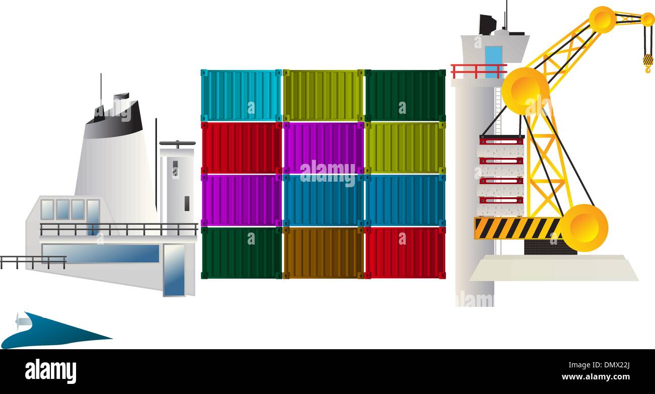 Container ship Stock Vector Images - Alamy