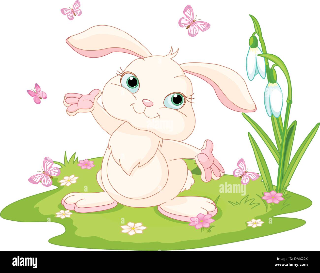 Easter bunny and butterflies Stock Vector Image & Art - Alamy