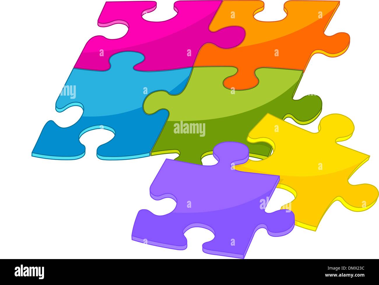 Colorful puzzle pieces Stock Vector Image & Art - Alamy