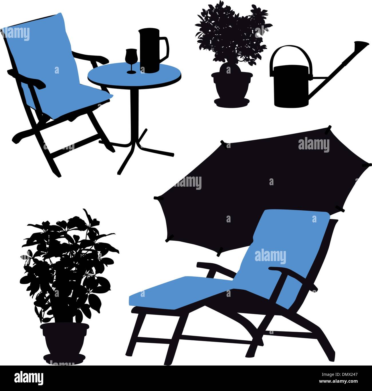 Garden furniture, vector silhouettes Stock Vector Image & Art - Alamy