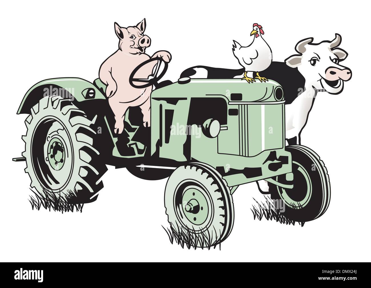 Cartoon tractor hi-res stock photography and images - Alamy