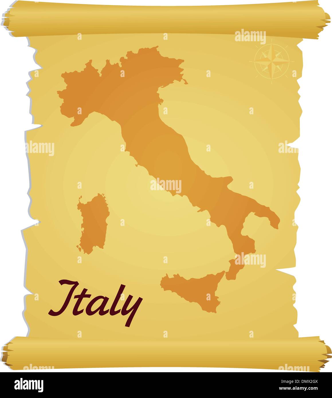 Vector parchment with a silhouette of Italy Stock Vector Image & Art ...