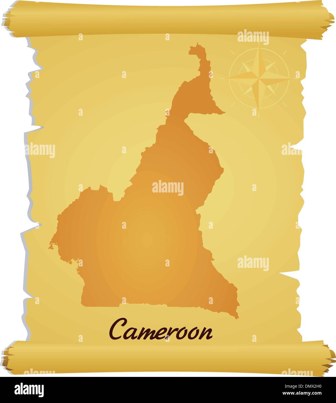 Vector parchment with a silhouette of Cameroon Stock Vector Image & Art ...
