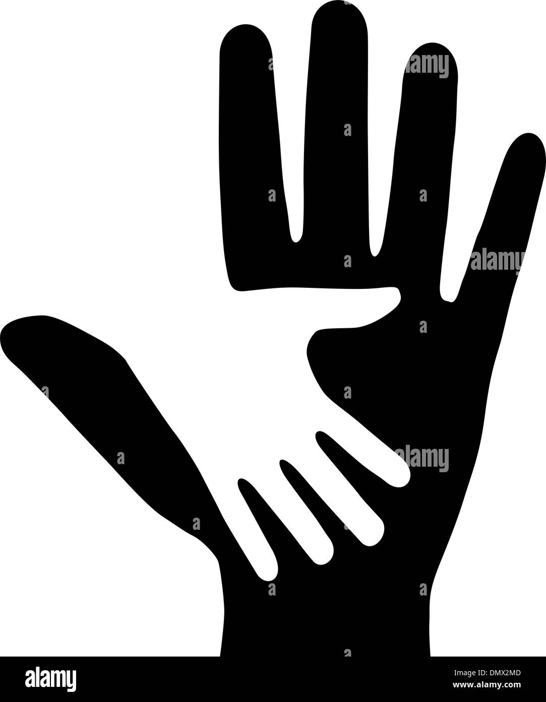 Big hands small hands Stock Vector Images - Alamy