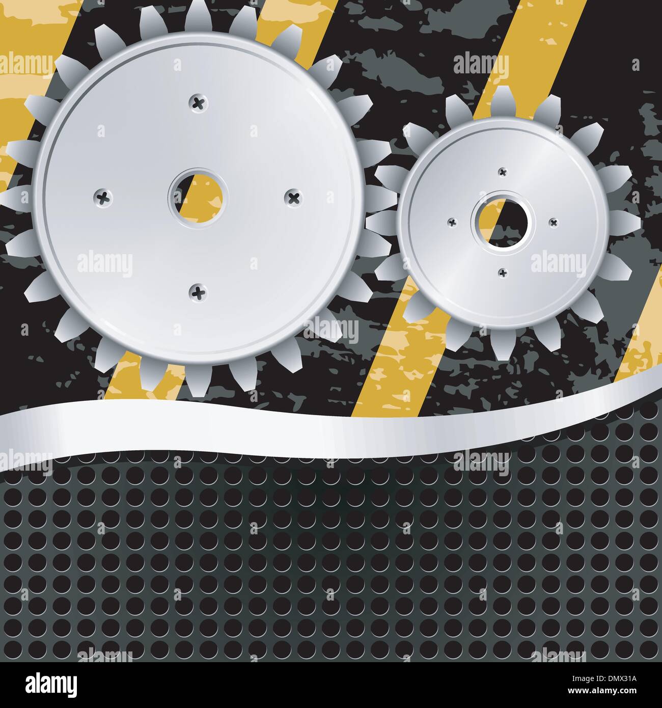 Vector illustration of abstract metal background with gears Stock ...